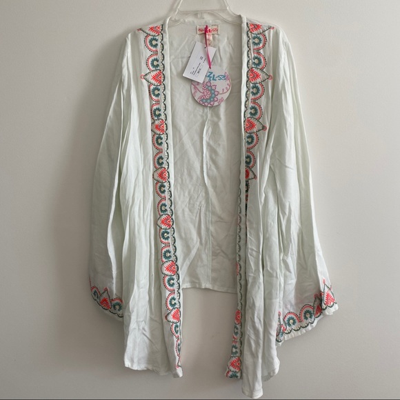Z&L | Jackets & Coats | Nwt White Embroideredsequin Open Jacket | Poshmark